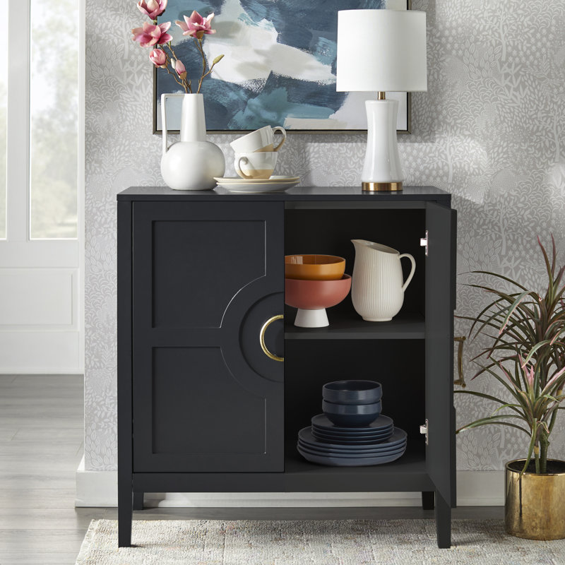 2 door accent cabinet black store